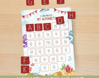 Alphabet Matching Printable, Uppercase & Lowercase, Montessori Activity ...