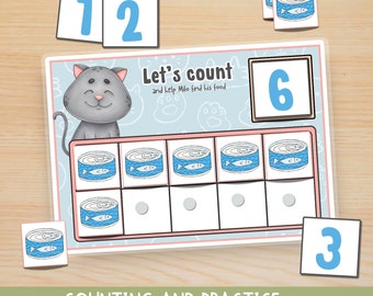 Numbers 1-10 Count and Match Math Activity for Toddler Montessori ...