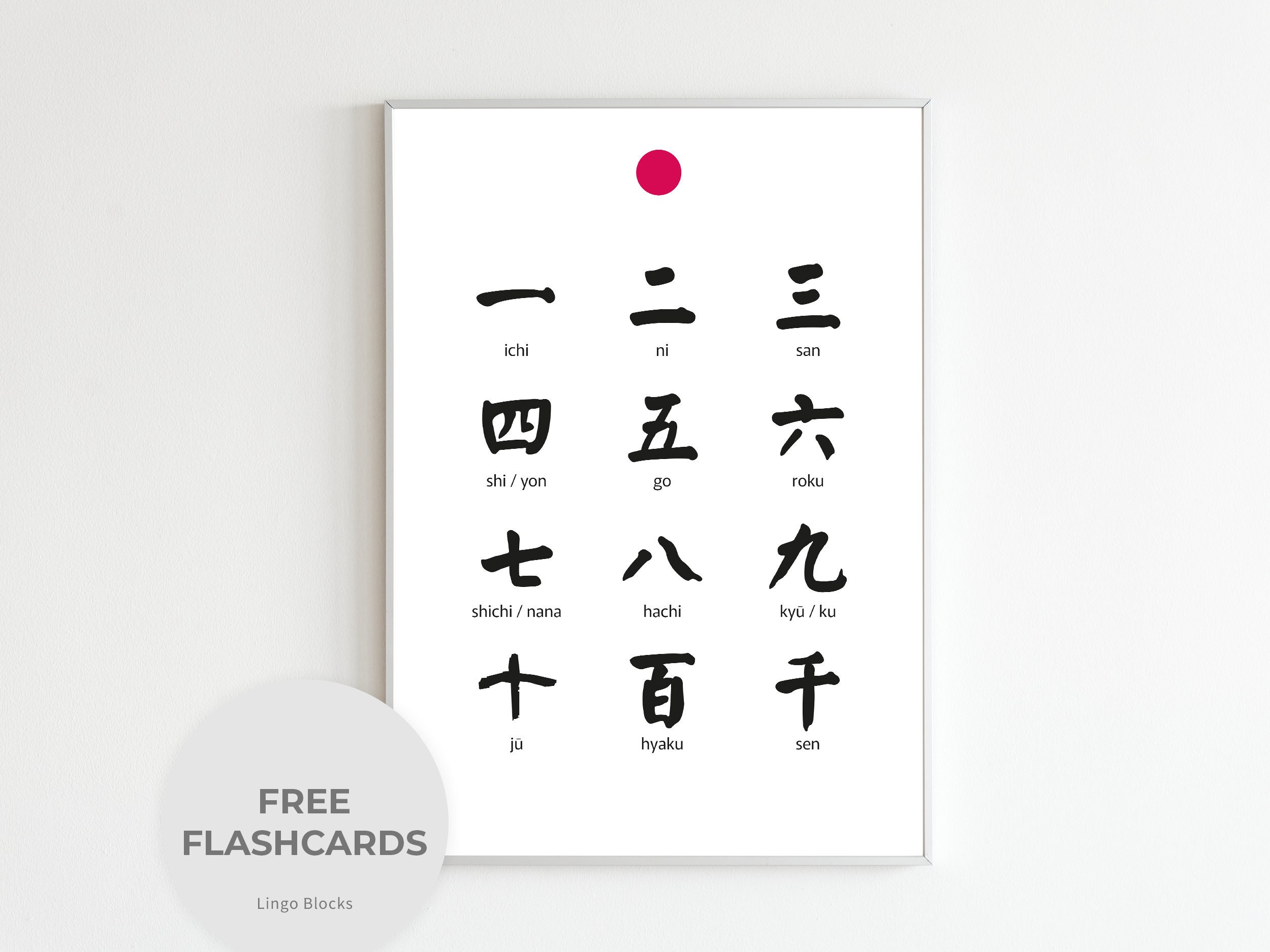 Japanese Numbers Poster and Flashcards | Japanese Number Digital ...