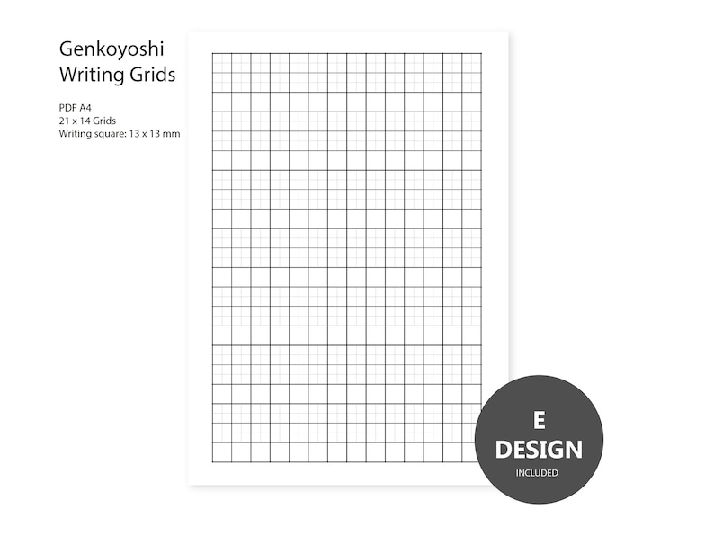 Genkoyoshi Kanji Writing Templates (5 Designs Included) | Japanese ...