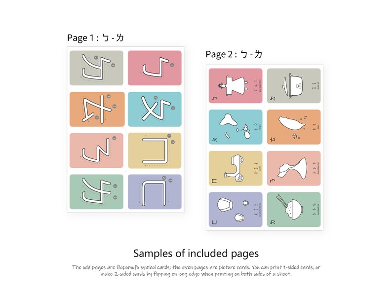 Bopomofo Digital Flashcards | Zhuyin Digital Flashcards | Colour Your ...