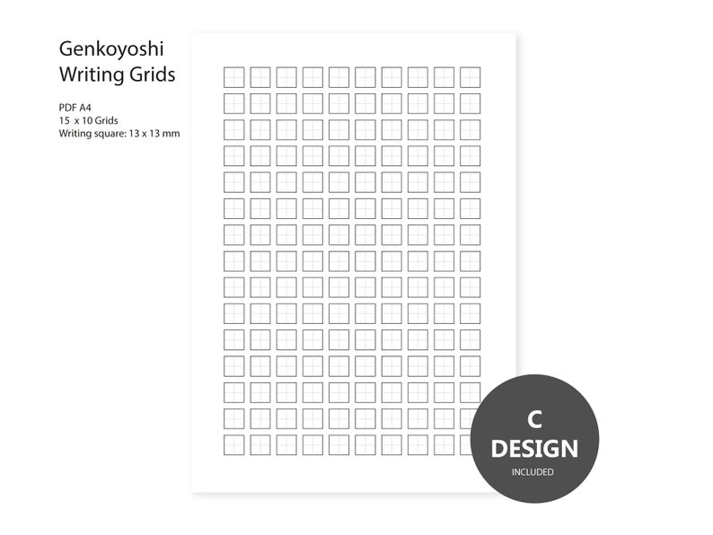 Genkoyoshi Kanji Writing Templates (5 Designs Included) | Japanese ...