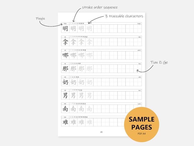 NEW HSK 1 Writing Worksheets - 300 Characters (plus HSK 1 Characters ...