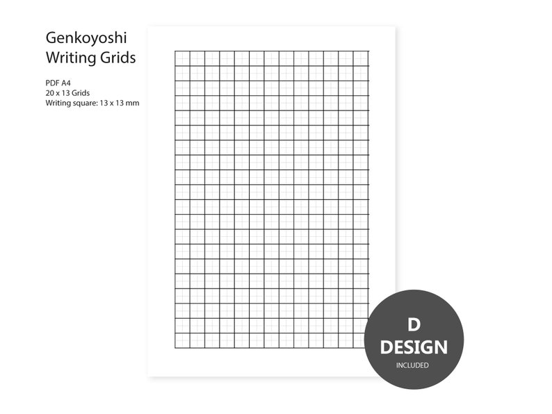 Genkoyoshi Kanji Writing Templates (5 Designs Included) | Japanese ...