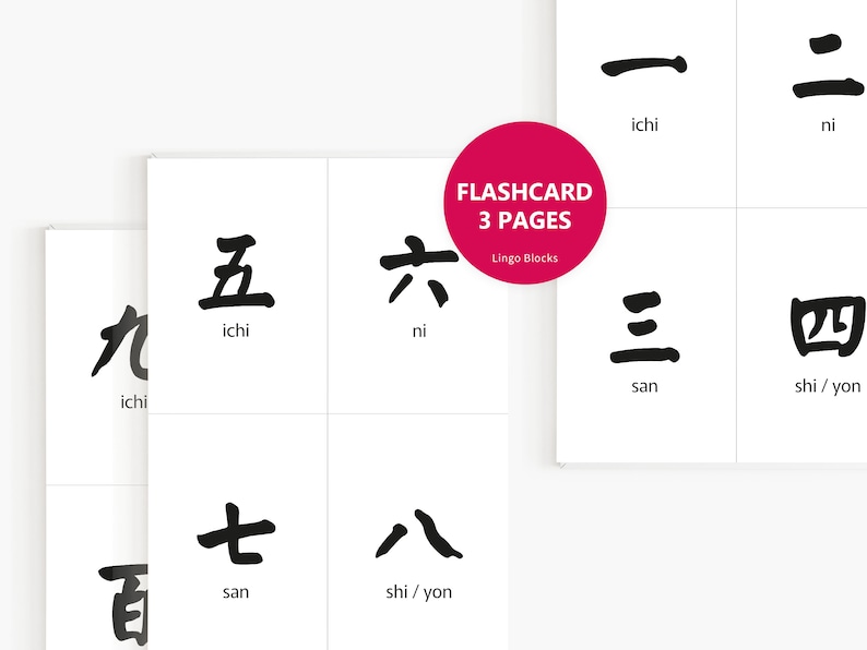 Japanese Numbers Poster and Flashcards | Japanese Number Digital ...