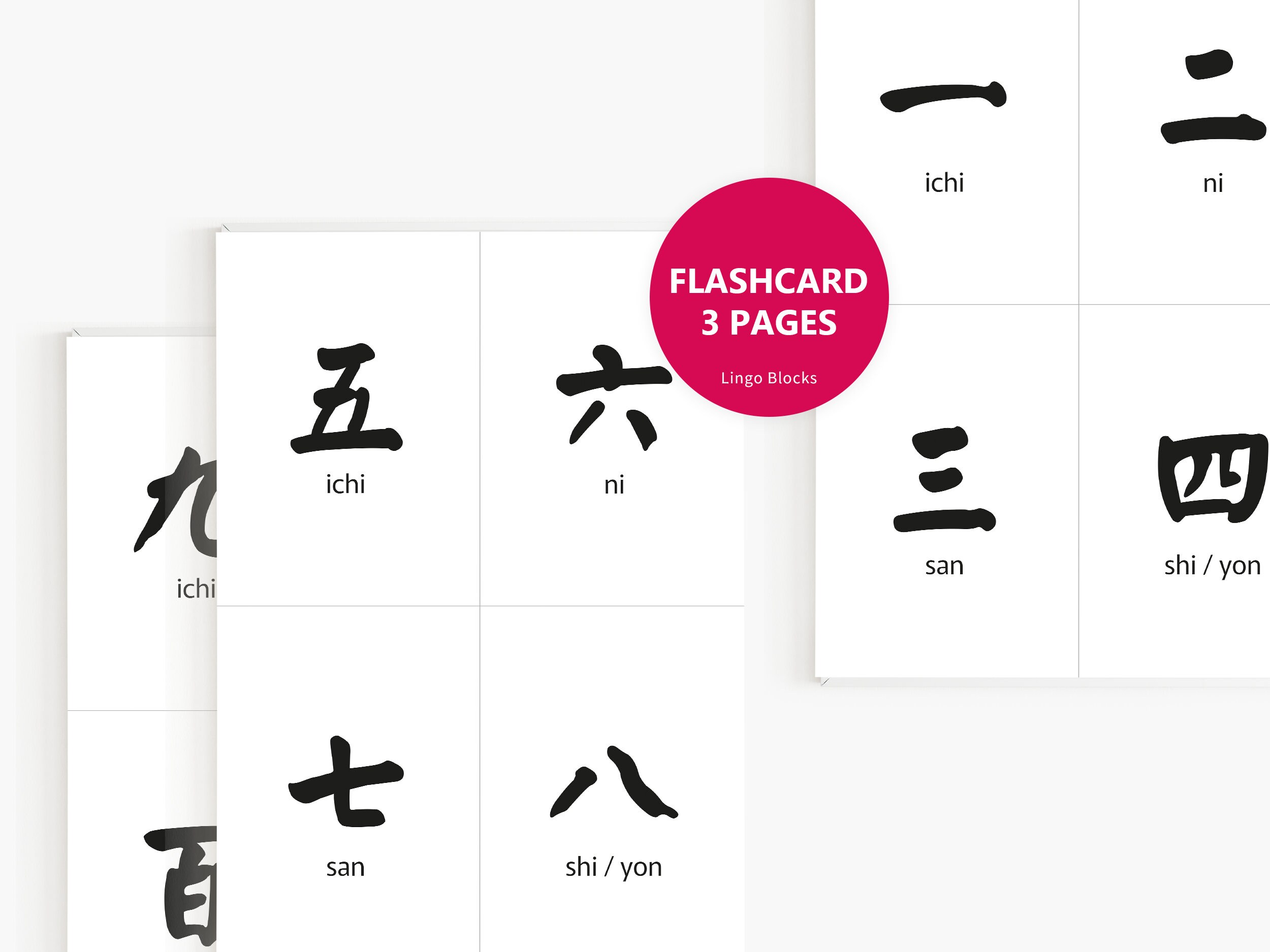 Japanese Numbers Poster and Flashcards | Japanese Number Digital ...