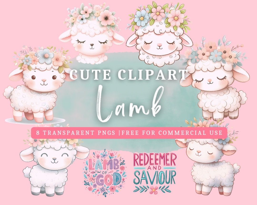 Cute Lamb Clipart, Lamb Clip Art, Baby Sheep, Easter, Lamb PNG, Spring ...