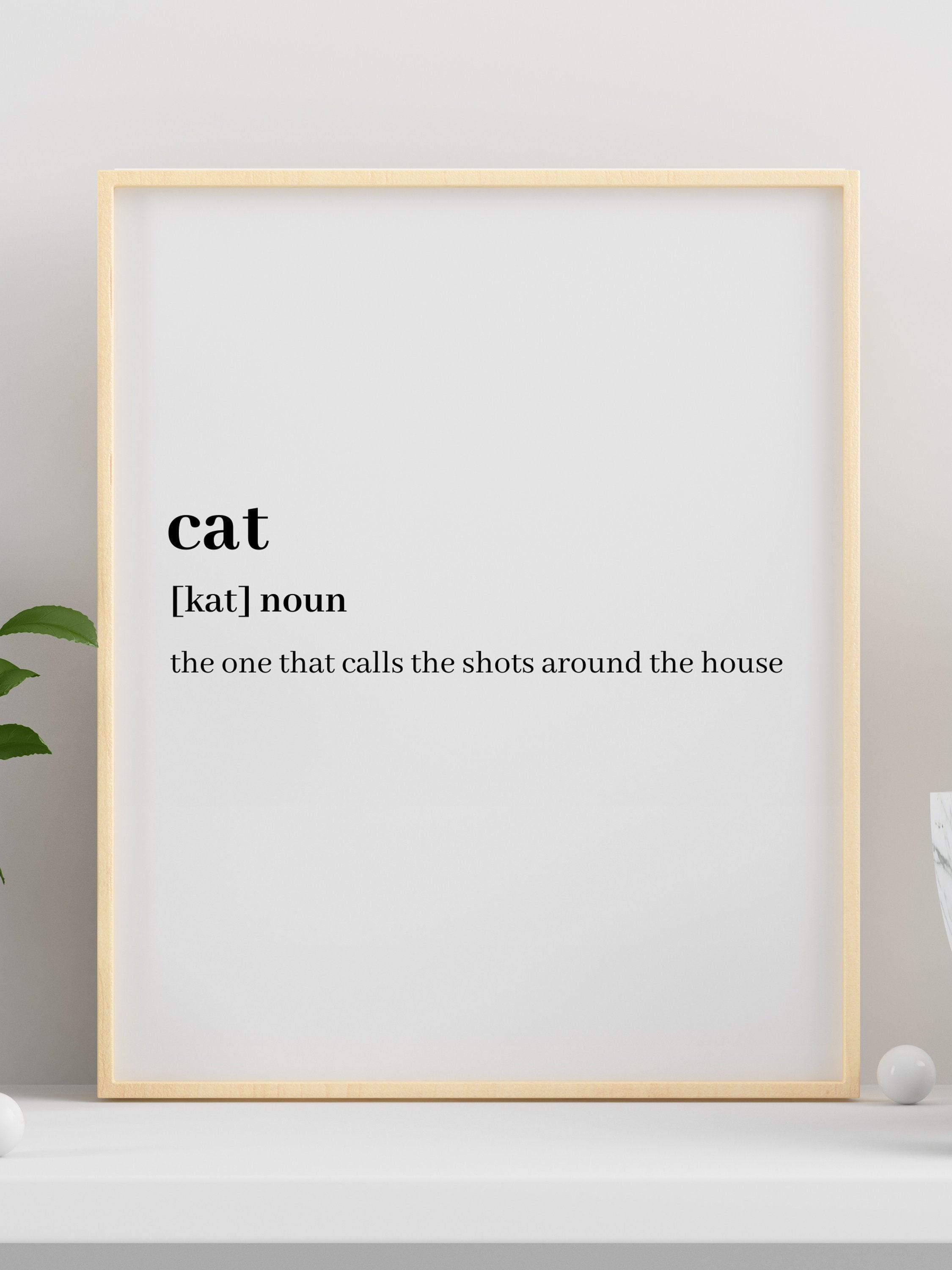 Cat Definition Digital Downloadable Poster | Wall Art | Printable Wall ...