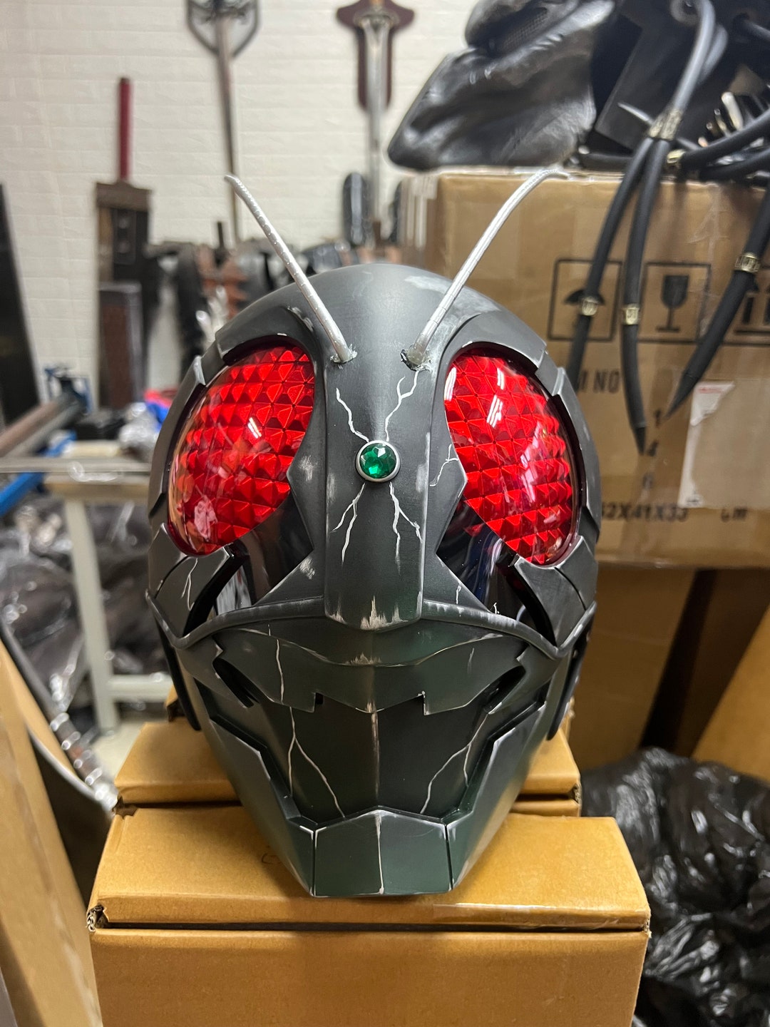 Kamen Rider Helmet Masked Rider V1 V2 Shocker Black Version Cosplay ...