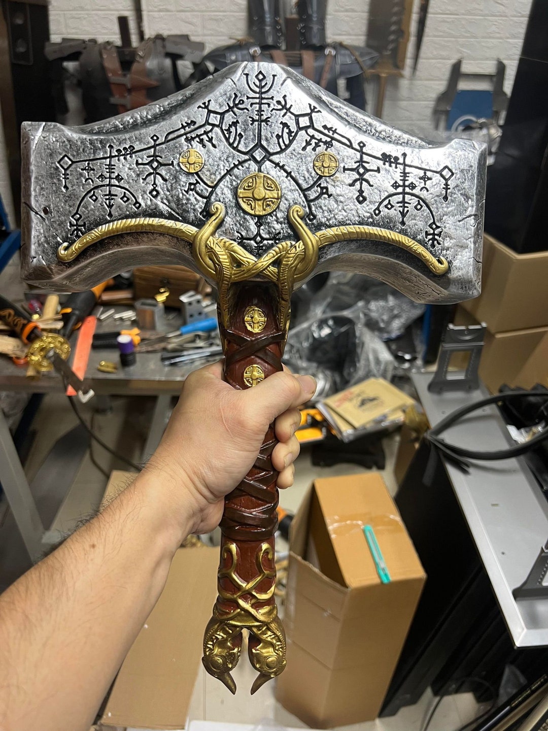 God of War Hammer Thor Mjölnir GOW Kratos Cosplay Weapon Prop - Etsy