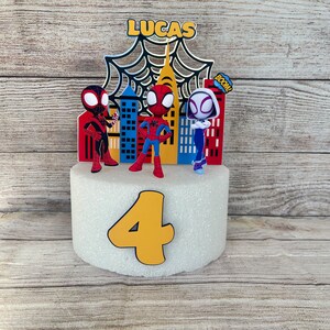 Spidey and Friends Cake Topper: Personalized Birthday Decoration - Etsy