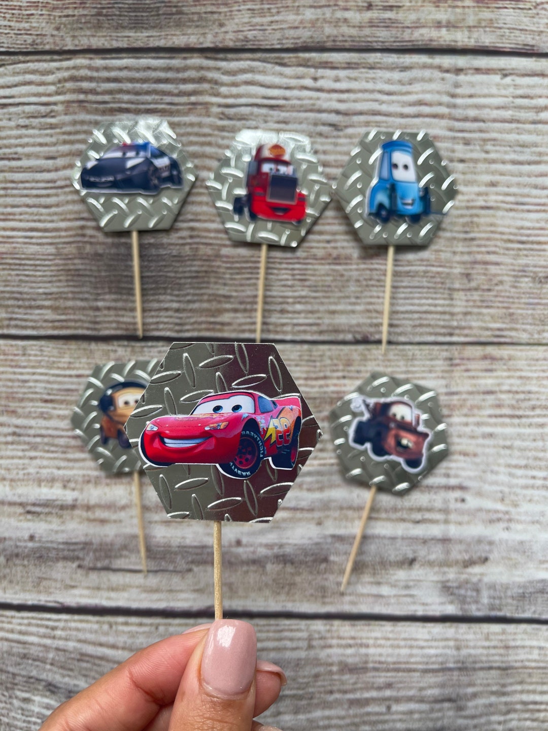 Disney Cars Cupcakes Topper Set 12 Cars Cupcake Topper - Etsy