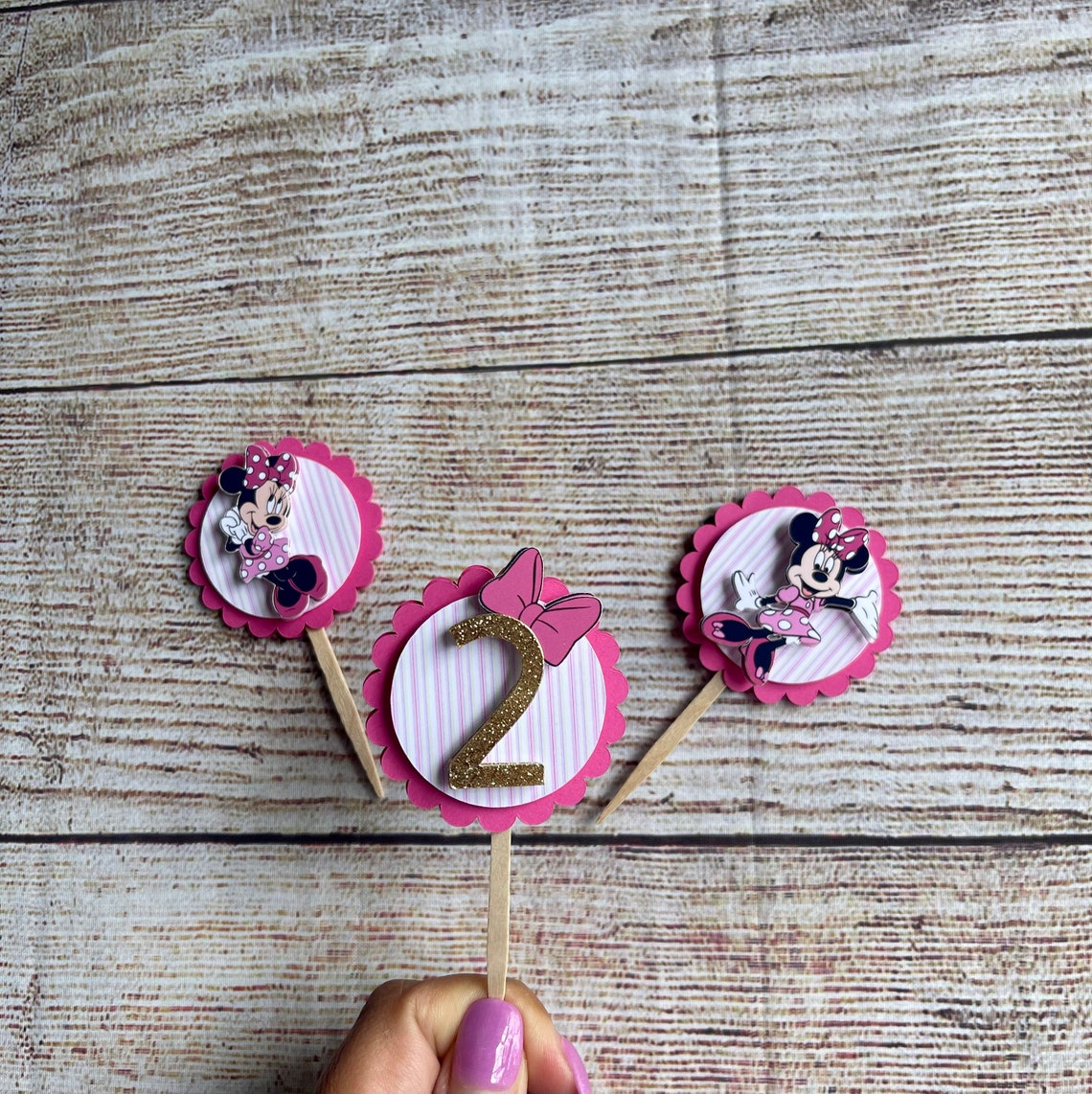 Minnie Mouse Cupcake Topper Minnie Mouse Topper Minnie Mouse - Etsy