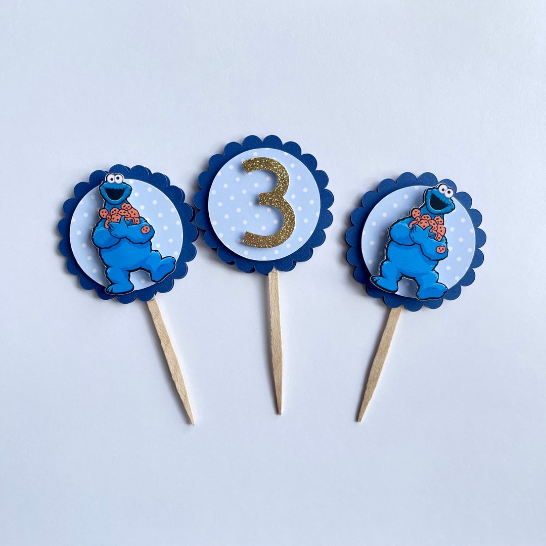 Cookie Cupcake Topper Theme, Birthday Decoration - Etsy