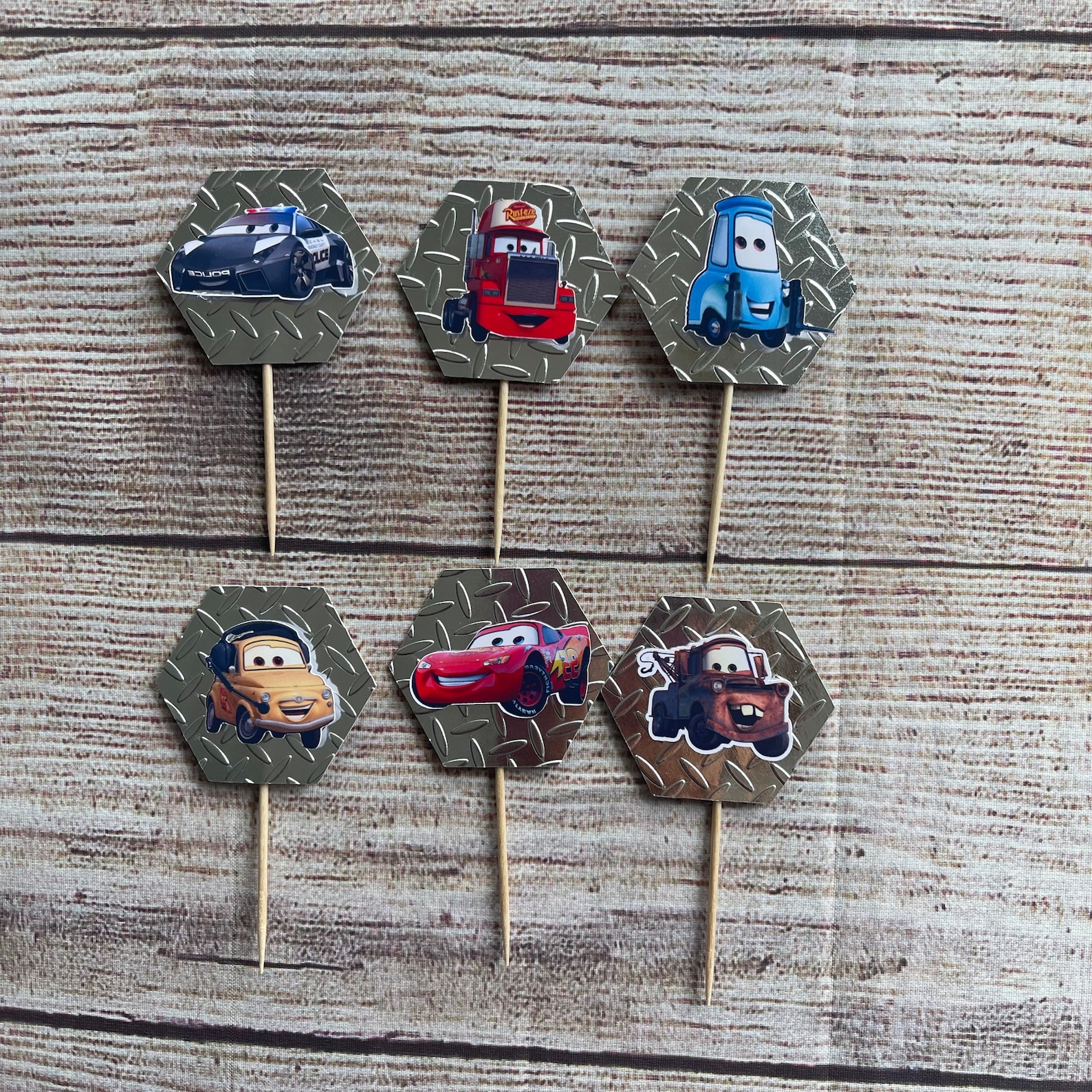 Disney Cars Cupcakes Topper Set 12 Cars Cupcake Topper - Etsy