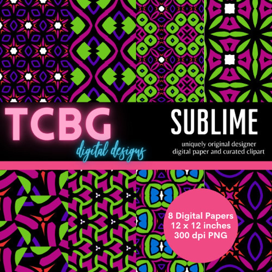 SUBLIME Digital Papers. Digital Download. Scrapbook Papers - Etsy
