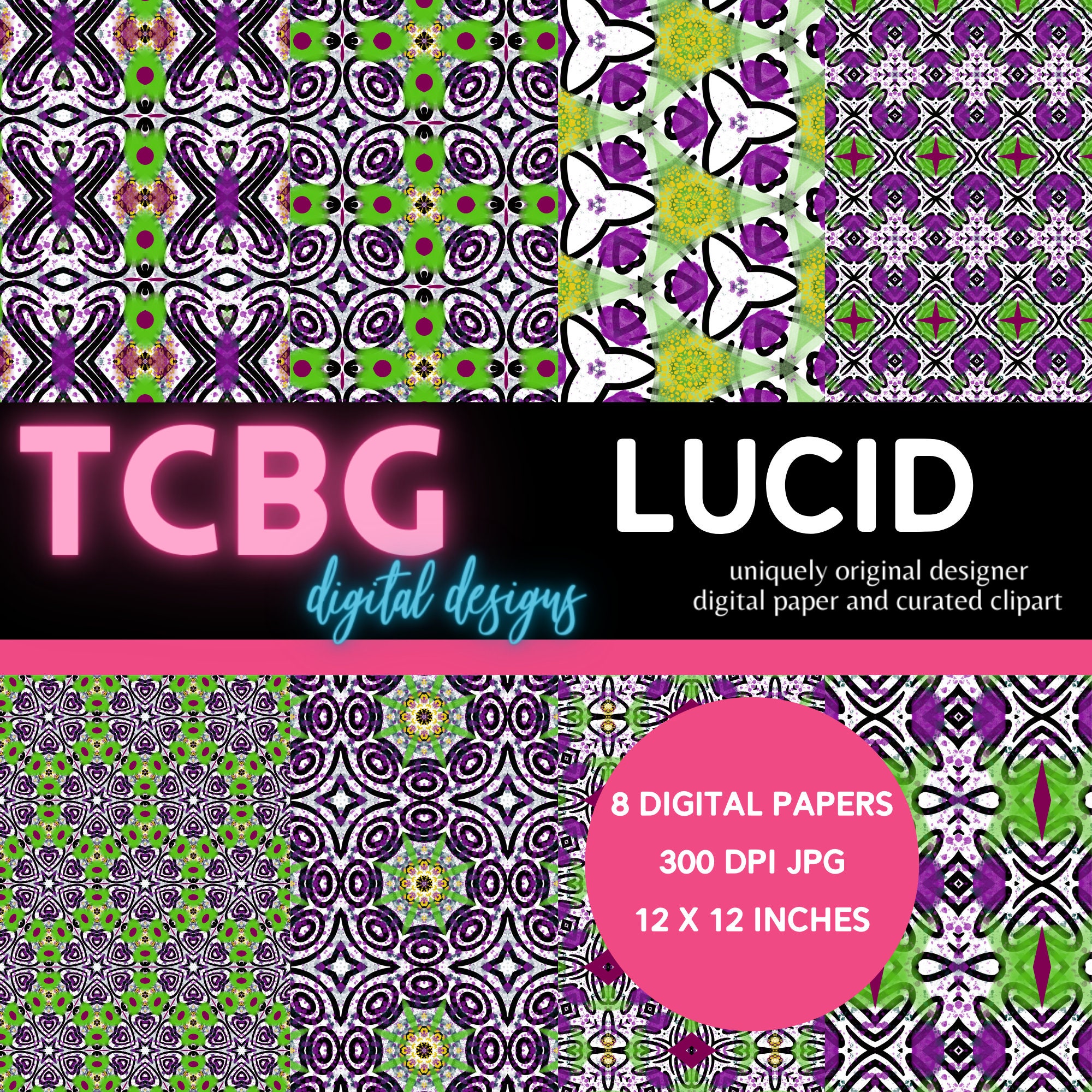 LUCID Digital Papers. Digital Download. Scrapbook Papers. Geometric ...