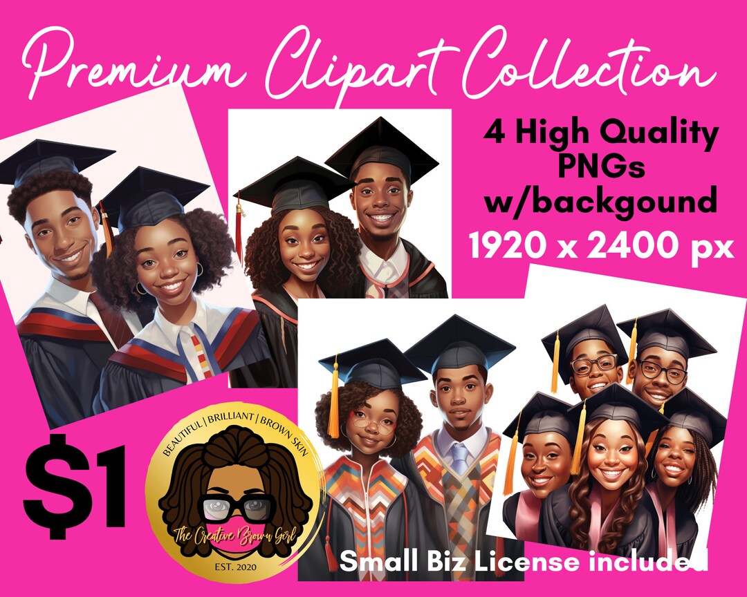 African American Graduation Clipart | AI Artwork | Digital Planner ...