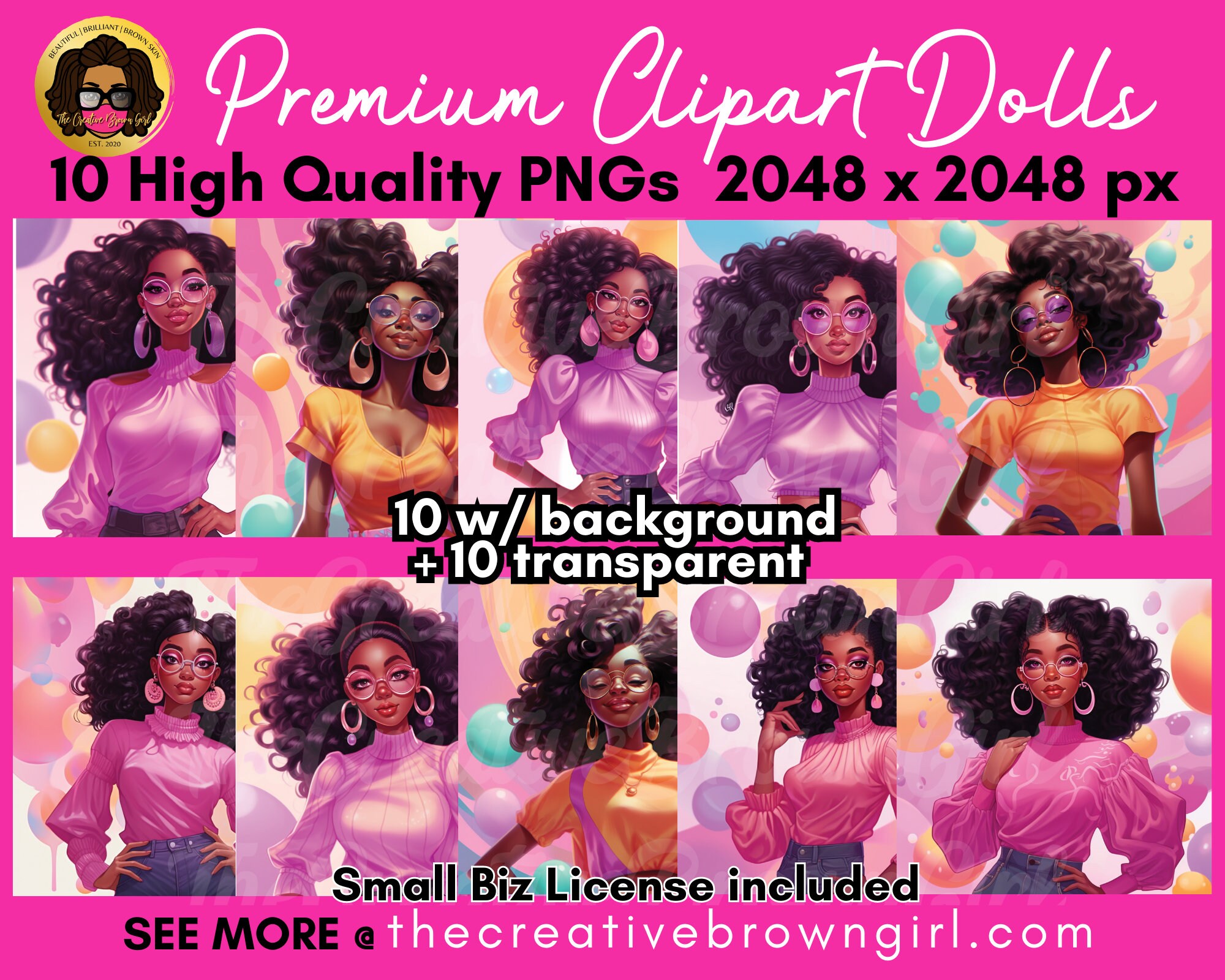 Clipart Dolls Bundle | African American Fashion | AI Artwork | Digital ...