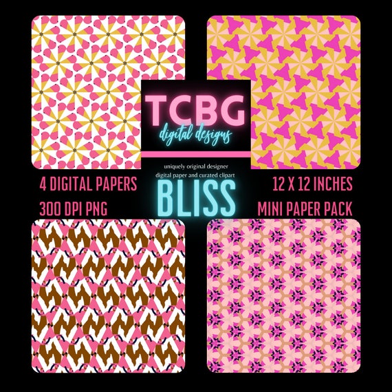 BLISS Digital Papers. Digital Download. Scrapbook Papers. - Etsy