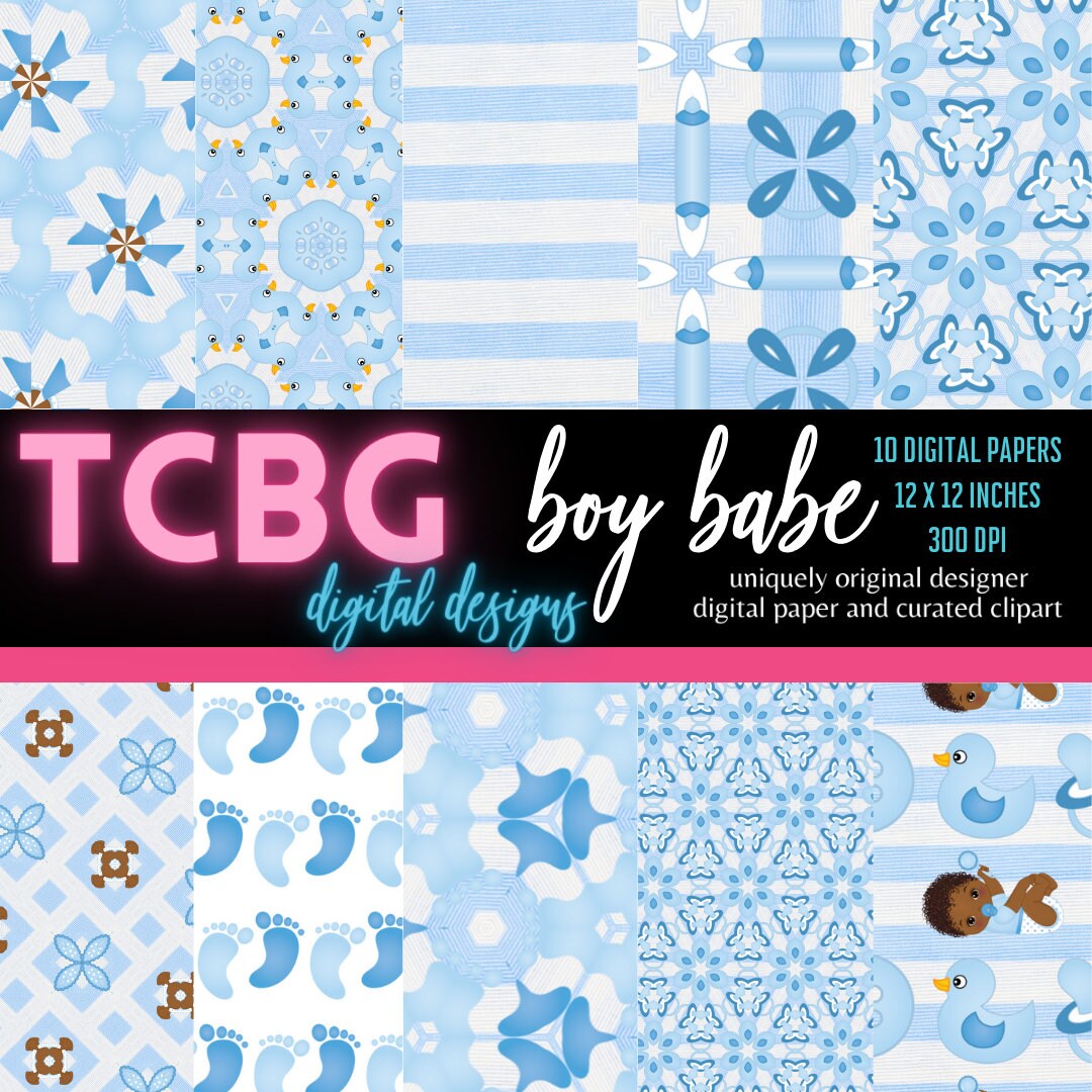BOY BABE Digital Papers. Digital Download. Scrapbook Papers. Abstract ...