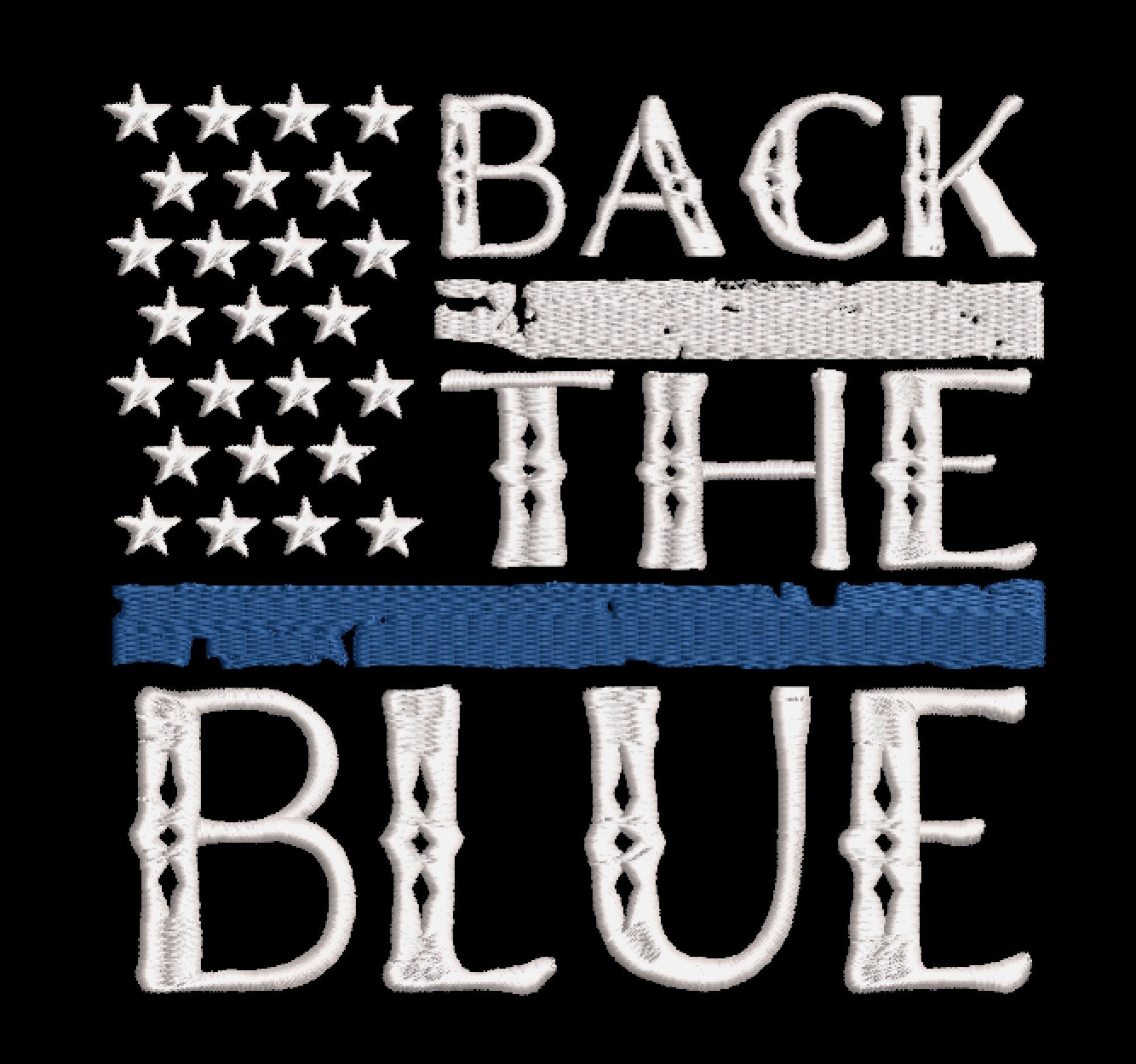 Back the Blue Machine Embroidery Design - Instant Download - Law ...