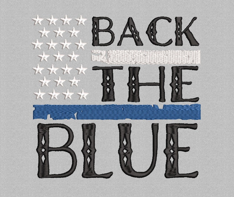 Back the Blue Machine Embroidery Design - Instant Download - Law ...