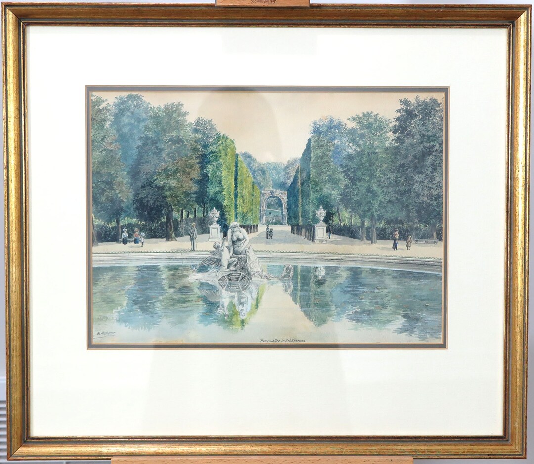 Max Neubauer (1879-1920) Austrian Vienna Schönbrunn Palace Watercolour ...