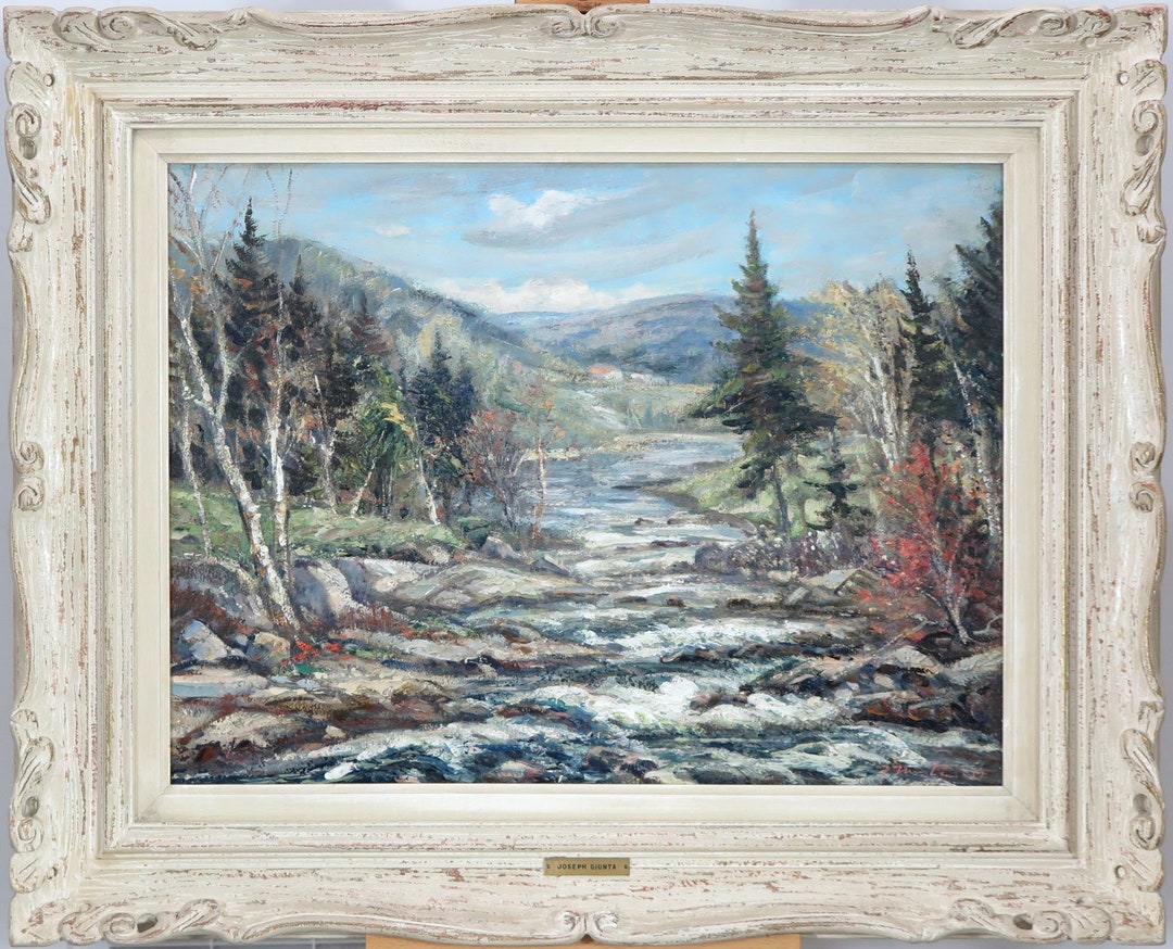 Joseph Giunta (1911-2001) Canadian Quebec Oil on Board Laurentians Mont ...