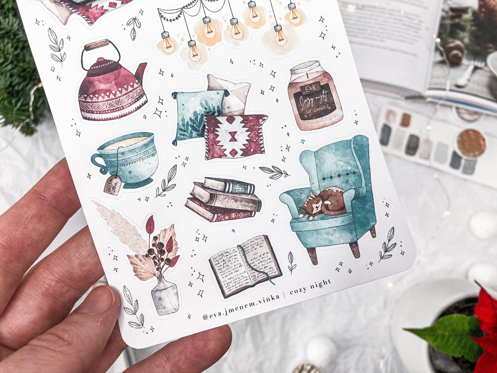Cozy Night Sticker Sheet Planning Stickers Bullet Journal | Etsy