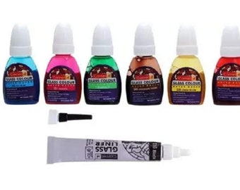 Camlin Kokuyo Solvent Based Glass Color 20ml Each 5 Shades - Etsy