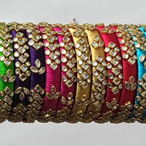 Silk Thread Bangles, Women Bangles, Kids Bangles, Maggam Work Bangles ...