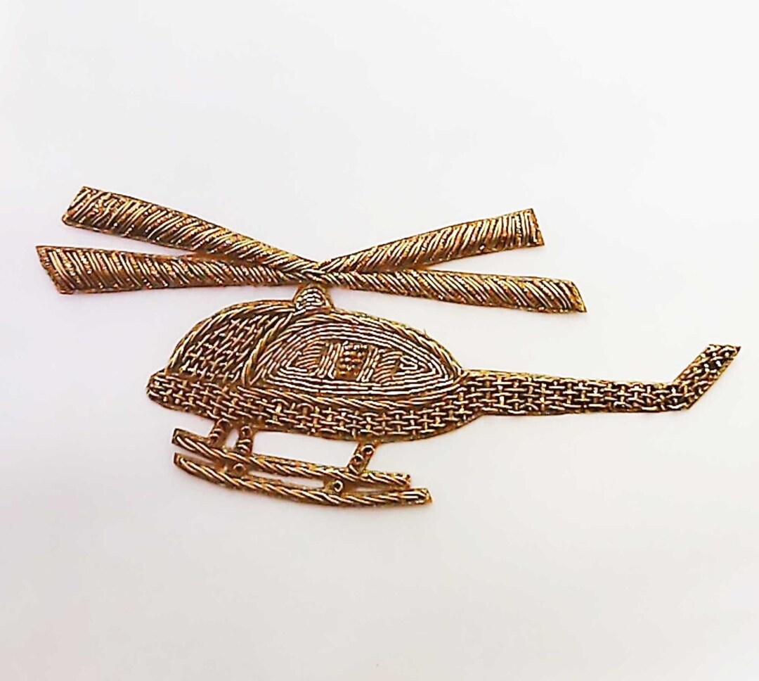 1 Pc Helicopter Patches Zardozi Applique, Zari Applique Sewing ...