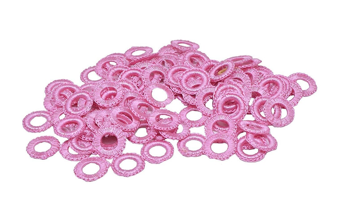 Crochet Pink Thread Rings Crochet Mirror Frames Rings Pink Color ...