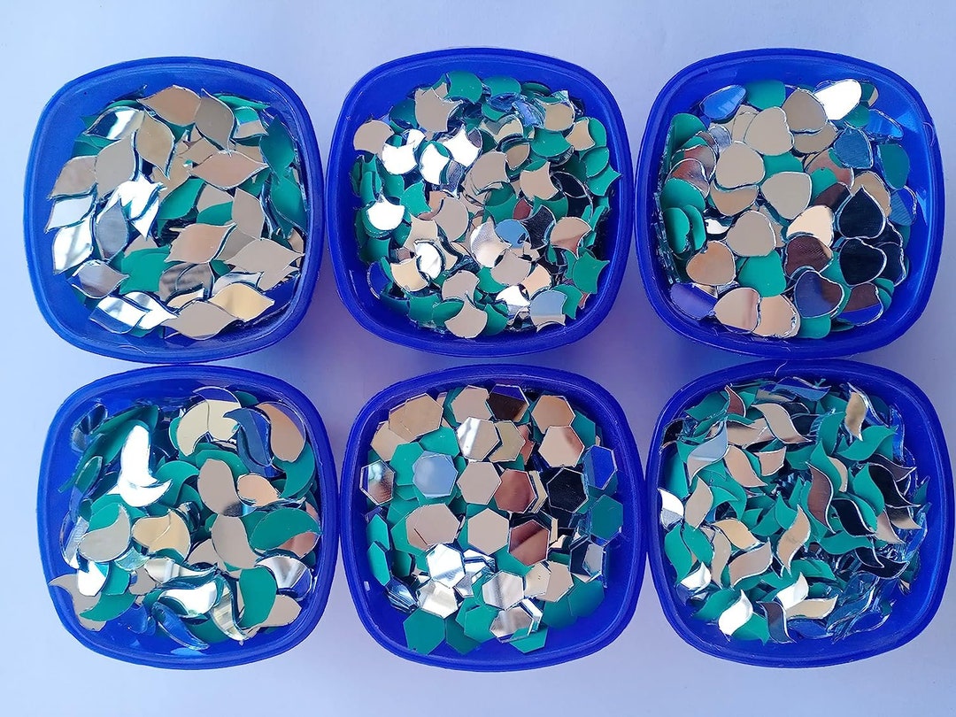 600 Pieces, Paandiyaheartmangohexagones-shape Mirror Pieces, Mirror ...