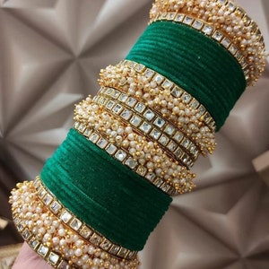 Velvet Bangles, Velvet Metal Bangles, Women Bangles, Bangles ...