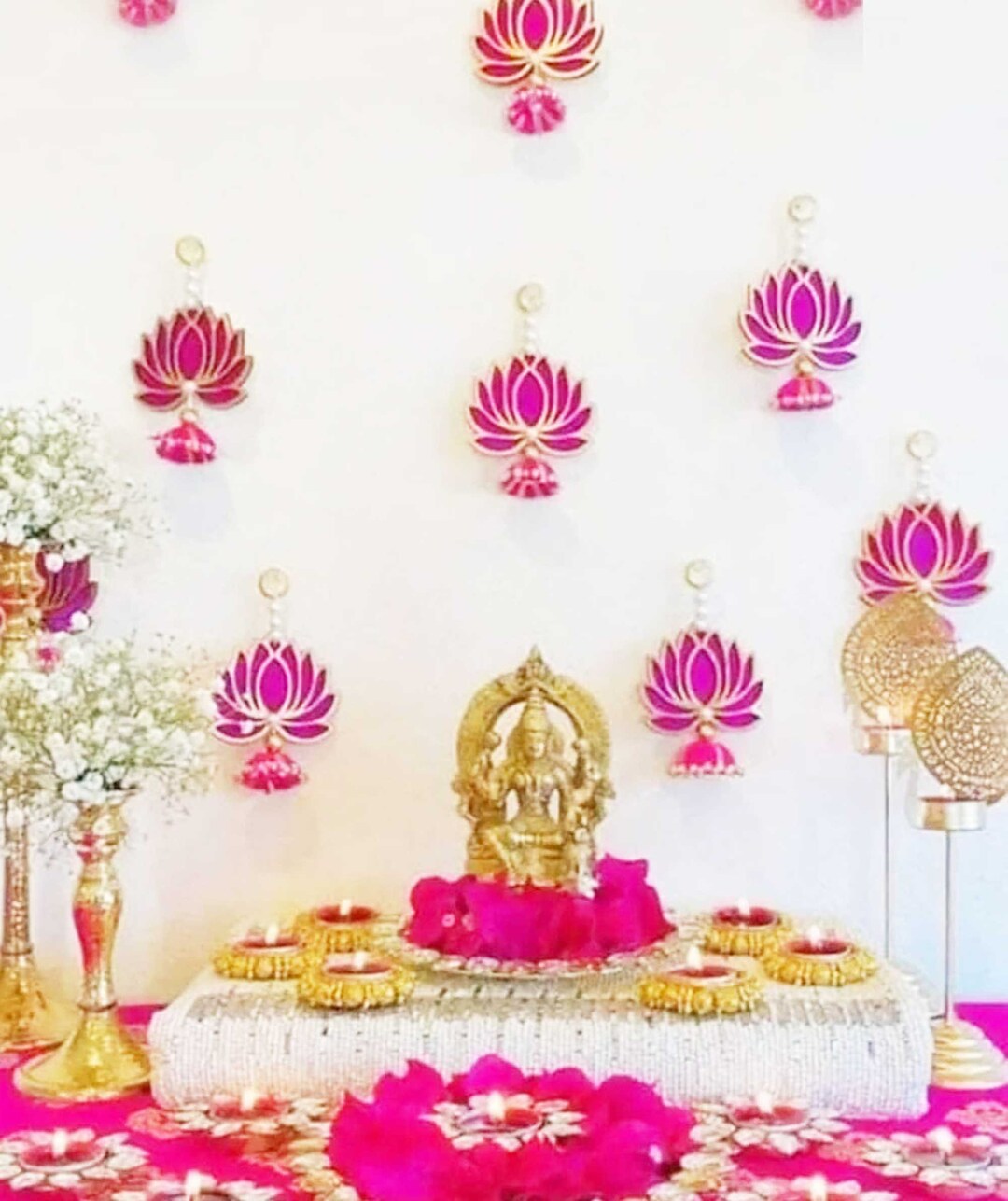 Pack of 20 Lotus Decor, Puja Decor, Puja Room Lotus Decor, Indian ...