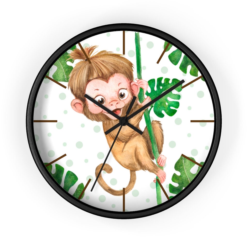 Swinging Monkey Wall Clock, Safari Wall Decoration, Jungle Home Decor ...
