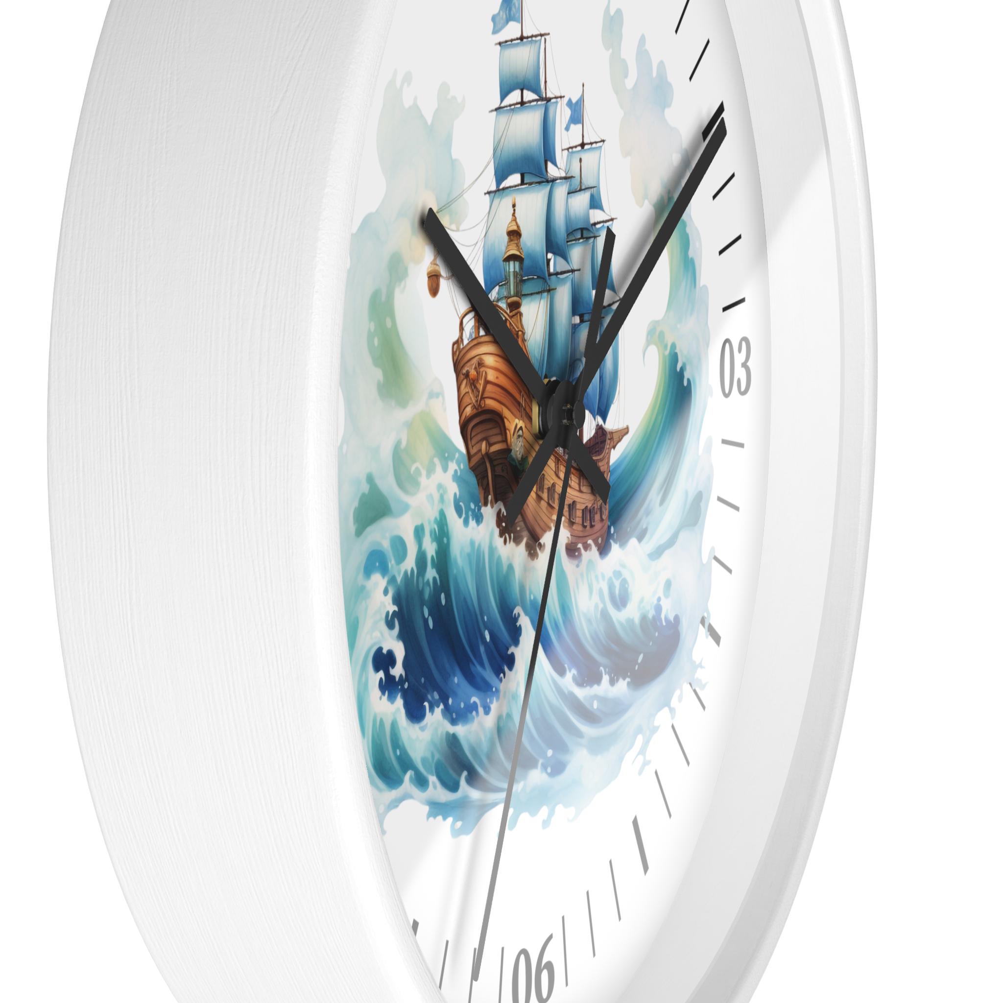 Pirate Ship Wall Clock, Storm Wall Decoration, Ocean Theme, Fairy Tale ...