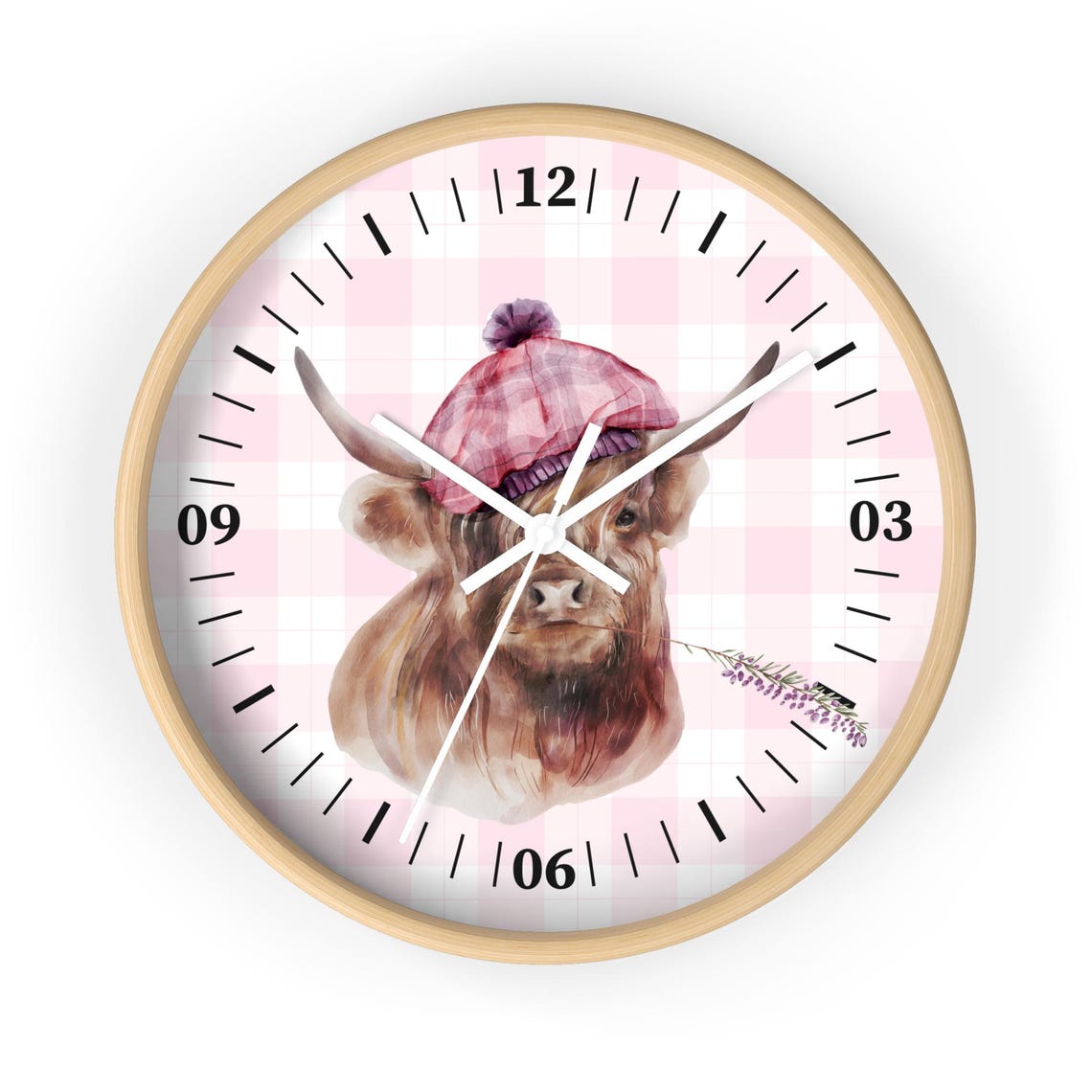 Scottish Cow Wall Clock, Tartan Wall Decoration, Scottish Highlands ...