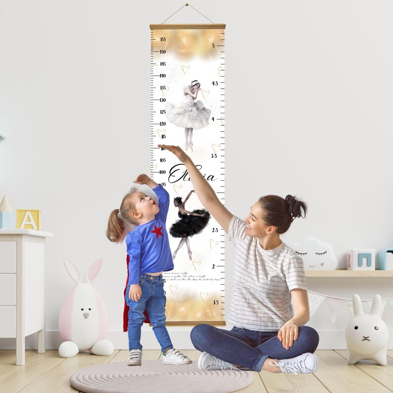 Ballet Dancers, Customised Height Chart, Nursery Decor, Birthday Gift ...