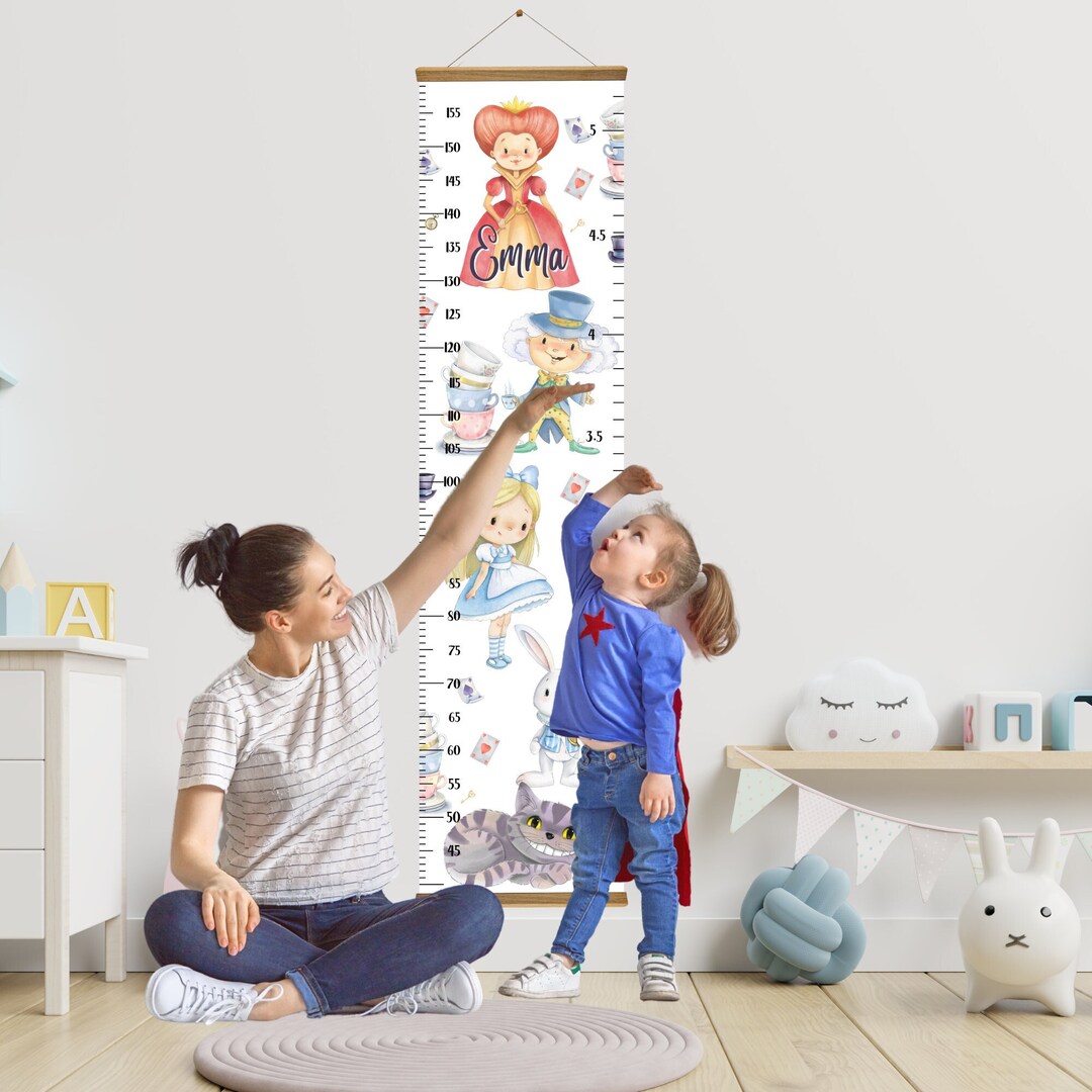 Alice in Wonderland Personalised Growth Chart, Customised Alice Height ...