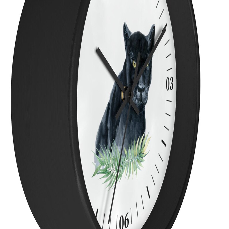 Black Panther Wall Clock Panther Nursery Set Toodler Room - Etsy