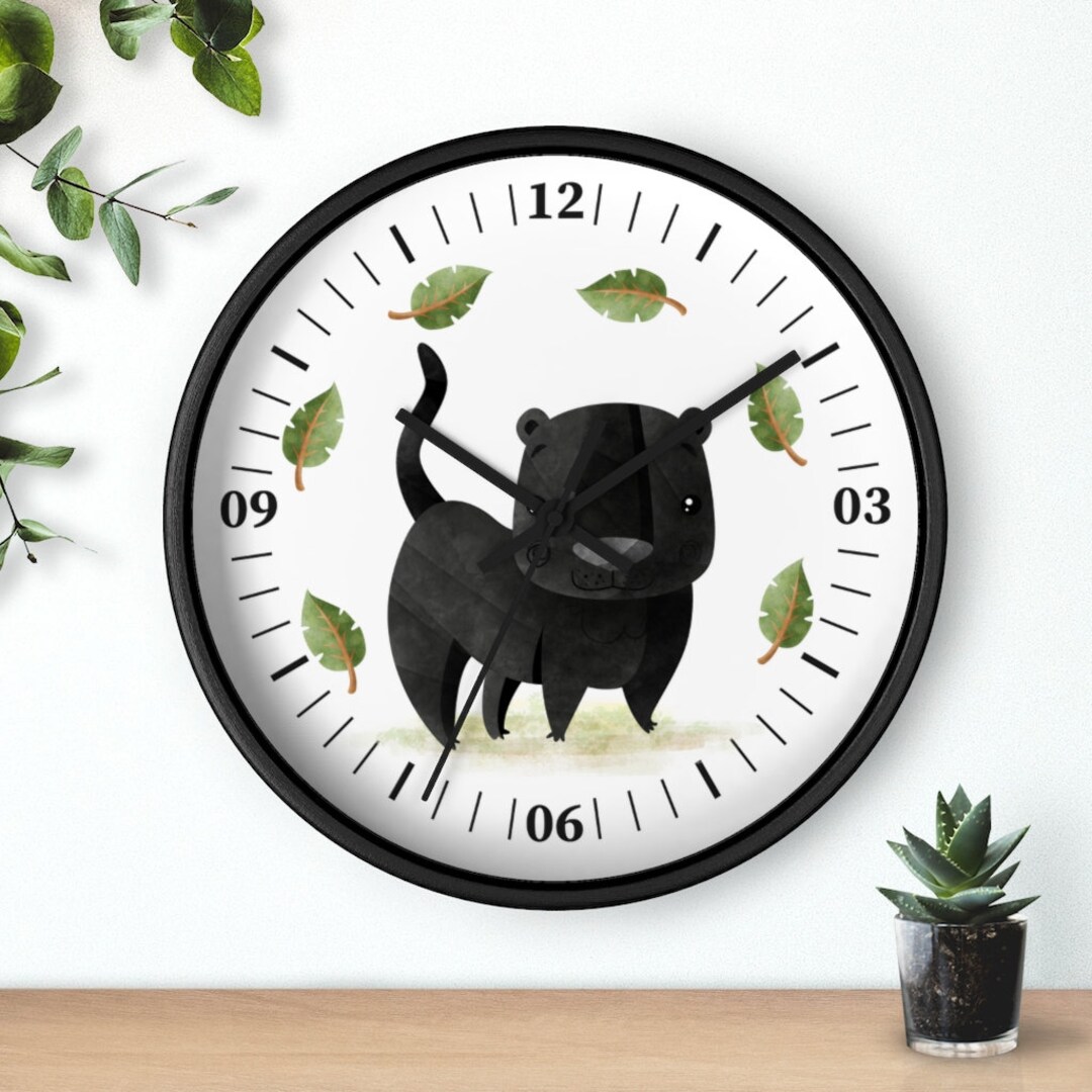 Black Panther Wall Clock, Jungle Animals Kids Room, Safari Themed Room ...