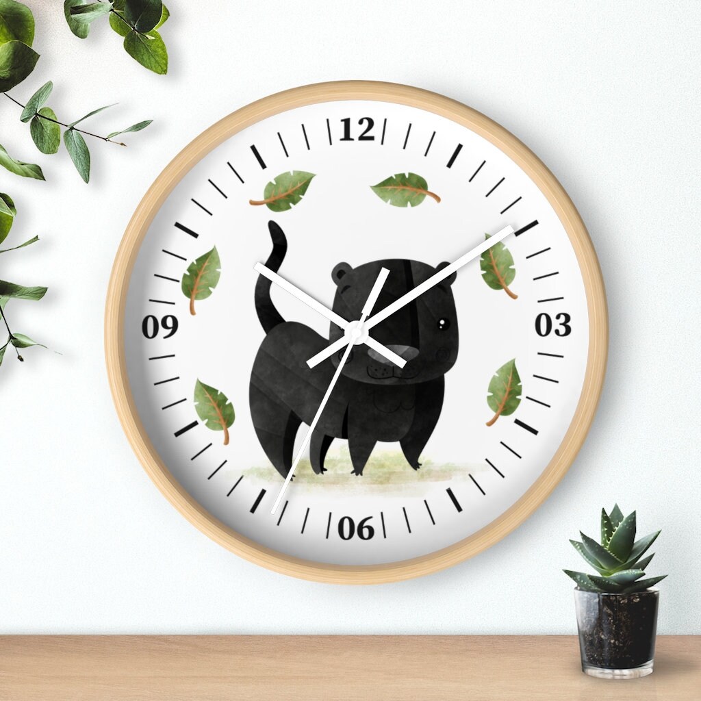 Black Panther Wall Clock, Jungle Animals Kids Room, Safari Themed Room ...