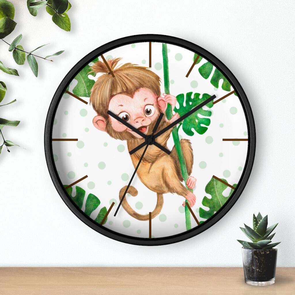 Swinging Monkey Wall Clock, Safari Wall Decoration, Jungle Home Decor ...