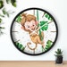 Swinging Monkey Wall Clock, Safari Wall Decoration, Jungle Home Decor, MK2022 Set, Nursery Decor ...