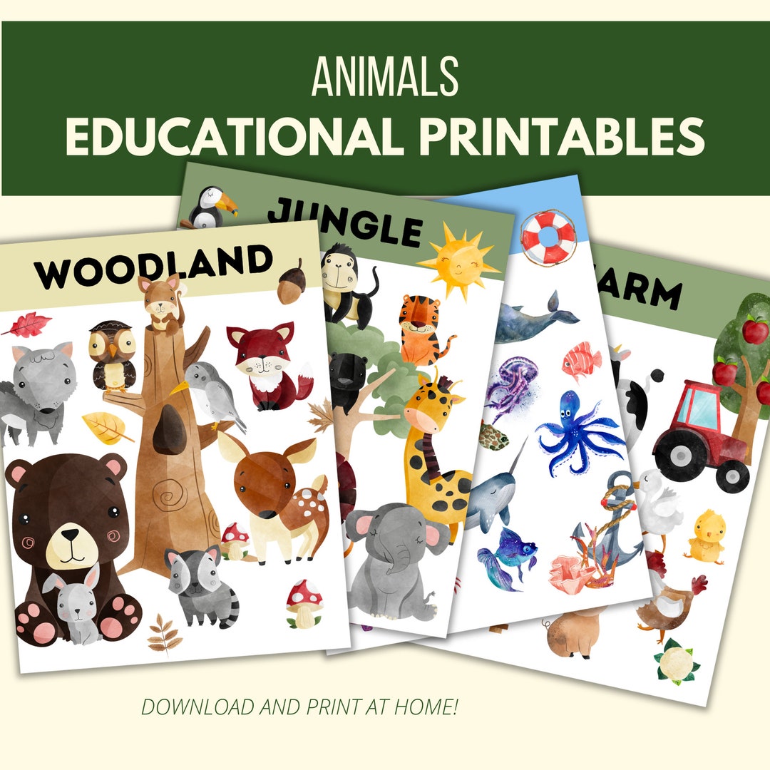 Animal Educational Posters DIGITAL DOWNLOAD, Home Schooling Posters ...