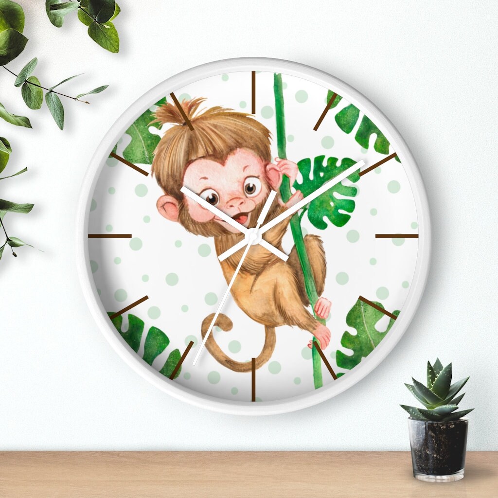 Swinging Monkey Wall Clock, Safari Wall Decoration, Jungle Home Decor ...