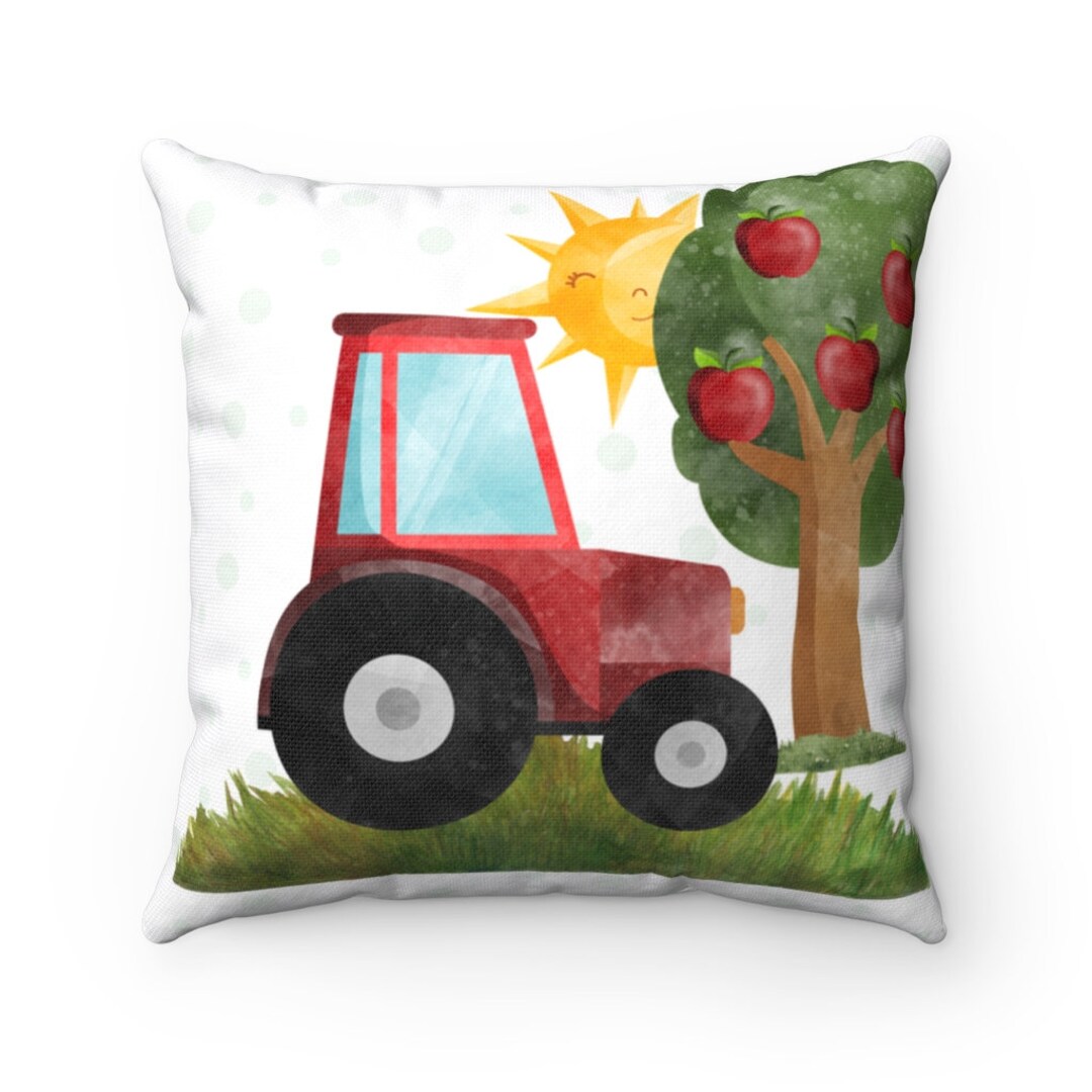 Red Tractor Pillow, Farm Themed Room, Farm Toddler Room Set, FM2022 ...